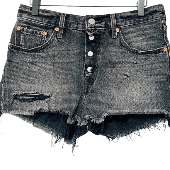 Levi's | Shorts | Vintage Levis 5 Festival Cut Off Black Distressed ...